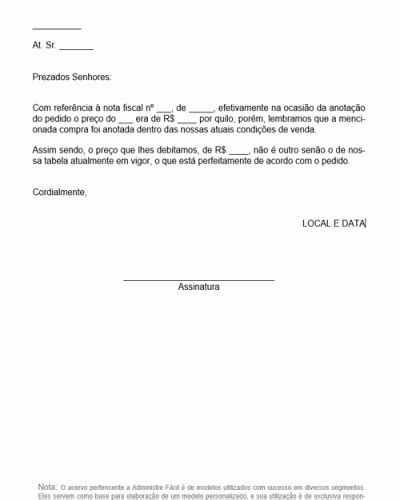 Exemplo de Carta Resposta a uma Reclamação Modelo Simples