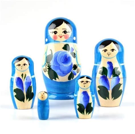 Blue Floral Matryoshka Item No Nd02114a05 2239 This Beautiful Blue