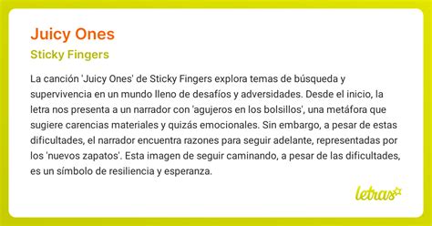 Significado De La Canción Juicy Ones Sticky Fingers Letrascom