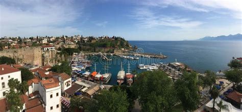 Panoramic View From Observing Deck To The Harbor And Port In Old City