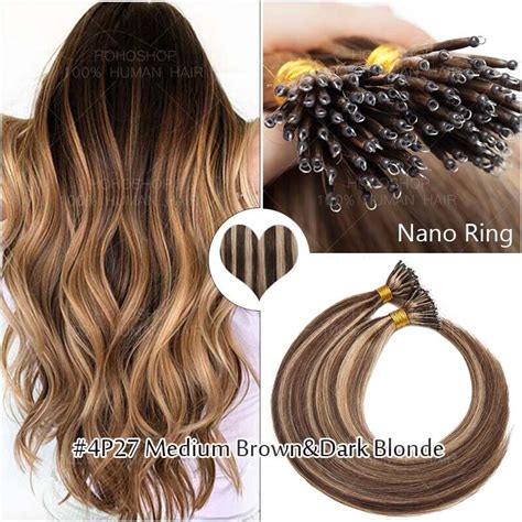 THICK 200S 1G Nano Ring 100 Remy Human Hair Extensions Micro Loop