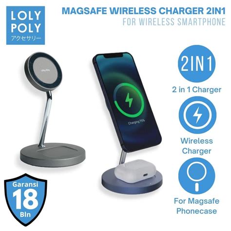 Jual Lolypoly Wireless Charger Stand 2in1 Magnetic Shopee Indonesia