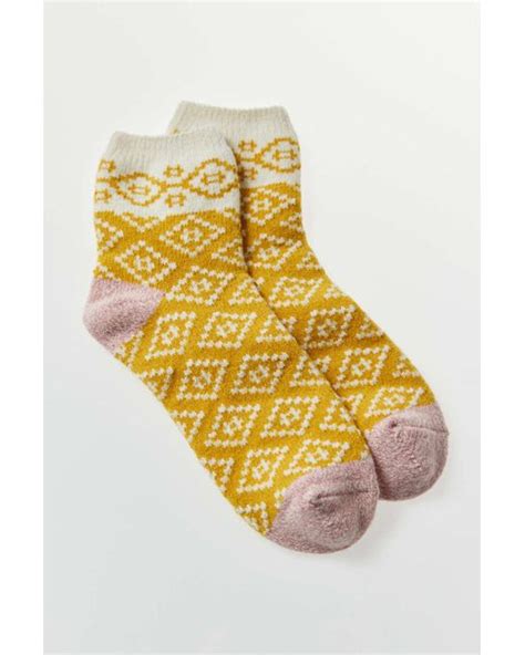 Urban Outfitters Fair Isle Cozy Ankle Sock In Metallic Lyst