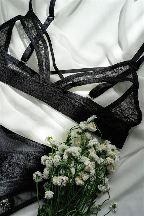 Lacy Caged Cupless Bralette Black Mentionables