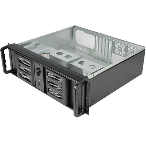 3u机箱铝双开门机架式短款matx主板工控工业计算机监控录播服务器 虎窝淘