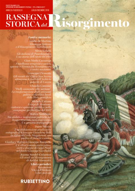 Rassegna Storica Del Risorgimento Anno CV Fascicolo II Rubbettino Editore