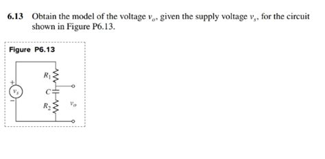Answered 613 Obtain The Model Of The Voltage Bartleby
