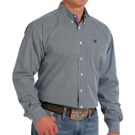 Cinch Mens Geometric Print Button Down Western Shirt — Nrs
