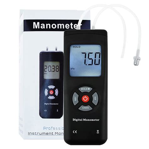 Digital Manometer Dual Port Hvac Gas Air Pressure Meter Gauge