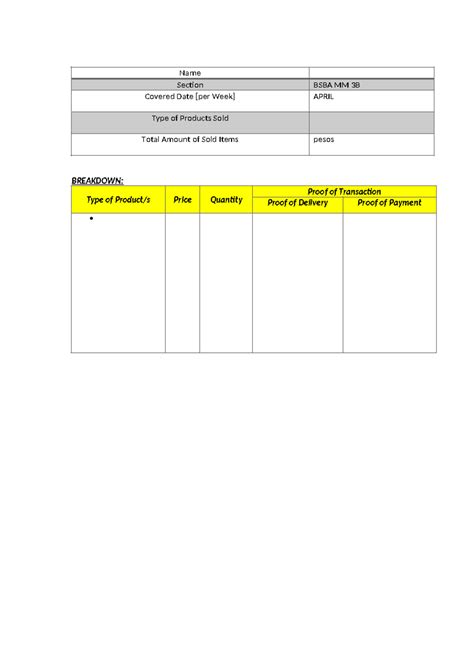 Template Advance Financial Accounting And Reporting Name Section