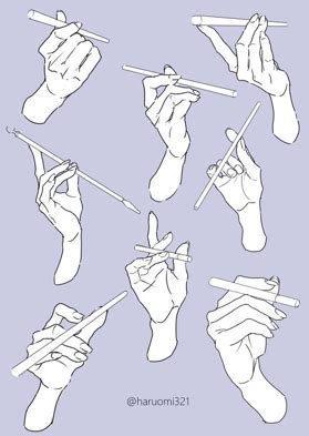 Hand Holding Pencil Drawing Reference Perangkat Sekolah