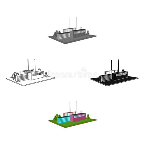 Processing Factory Factory And Industry Single Icon In Cartoon Black