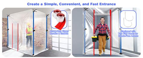 Uouteo Dust Barrier Poles 10 Ft Dust Containment Pole Pack Of 4 With