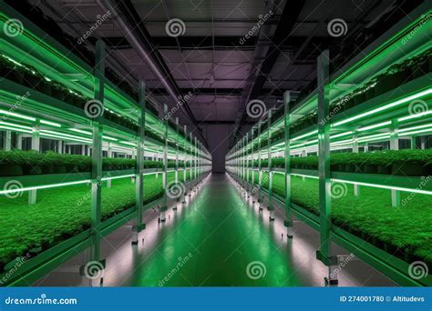 High Tech Greenhouse With Automated System For Plant Care And Lighting