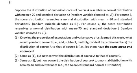 Solved 3 Suppose The Distribution Of Numerical Scores Of