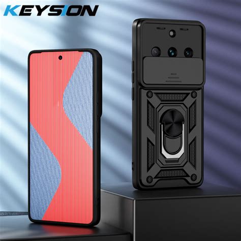KEYSION Shockproof Armor Case For Realme 11 Pro 5G Slide Camera Lens