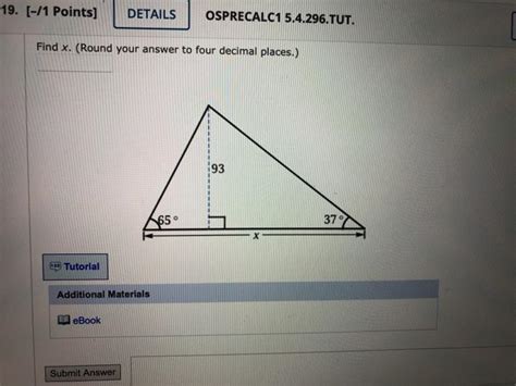 Solved 19 11 Points DETAILS OSPRECALC1 5 4 296 TUT Find Chegg