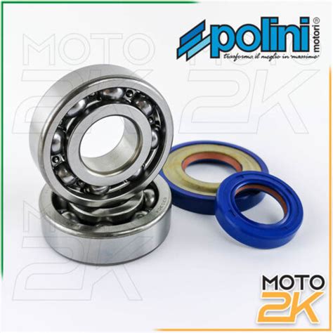 KIT 2 CUSCINETTI E 2 PARAOLI POLINI ALBERO MOTORE CONO 20 VESPA 50 PK