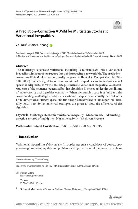 A Predictioncorrection Admm For Multistage Stochastic Variational