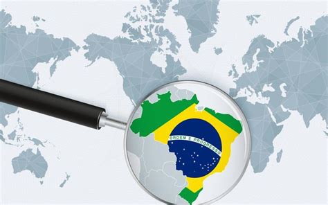 Mapa Ampliado Do Brasil No Mapa Do Mundo Centrado Na América Mapa
