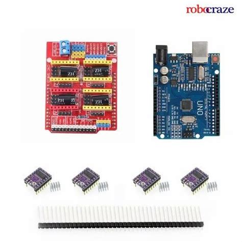 Robocraze CNC Shield Uno Board Stepper Motor Driver Heat Sink Pin Needle At