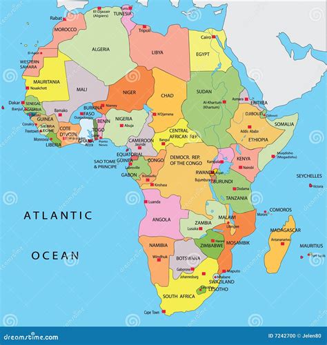 Political Map Of Africa Stock Illustration Illustration Of Blue 7242700