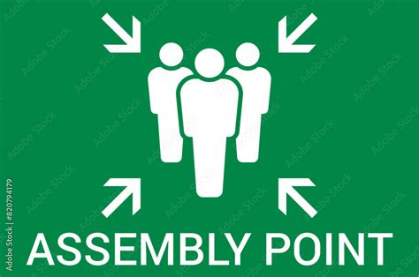 Emergency Evacuation Assembly Point Sign Assembly Point Icon Safety