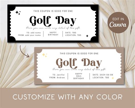 Golf Day T Coupon Golf Player Birthday T Idea Golf Voucher For