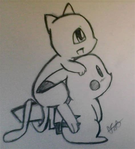 Mew And Pikachu By Celebi9 Deviantart Com On DeviantART It Looks Like Mew Is Actually Talking