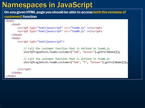Sql Server Net And C Video Tutorial Namespaces In Javascript