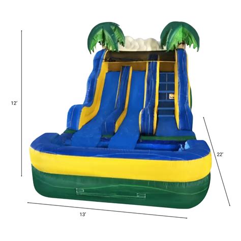 Jr Blue Lagoon Dual Lane Inflatable Slide Rentals Blue Balloon Parties