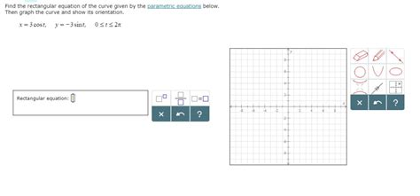 solved find the rectangular equation of the curve given by