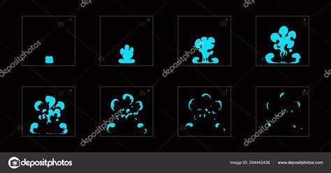 Water Explosion Effect Explosion Animation Effect Animation Sprite Sheet Games Stock Vector