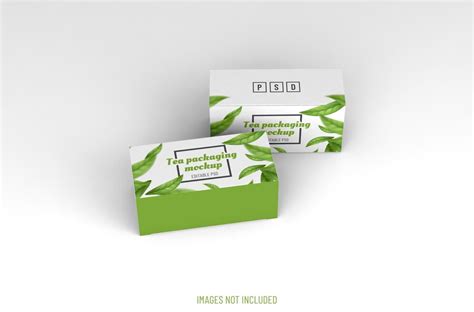 깨끗한 배경에 차 광고를 위한 현실적인 상자 포장 모형 프리미엄 Psd 파일