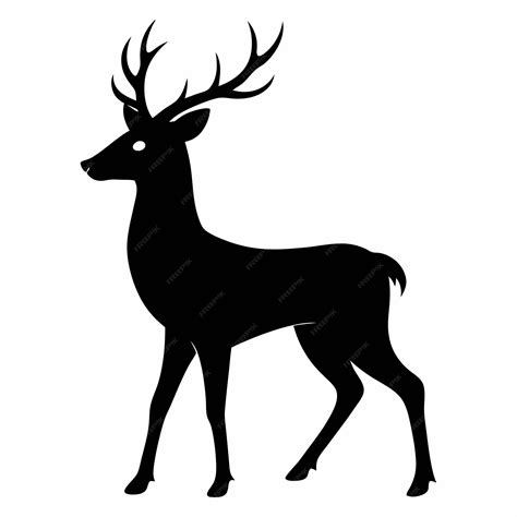 Deer Silhouette Vector Art Illustration Premium Ai Generated Vector