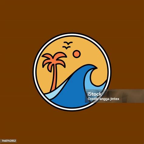 벡터 일러스트 레이 션 서핑 테마 배지 디자인 티셔츠 프린트 포스터 스티커 및 기타 용도 0명에 대한 스톡 벡터 아트 및 기타 이미지 Istock