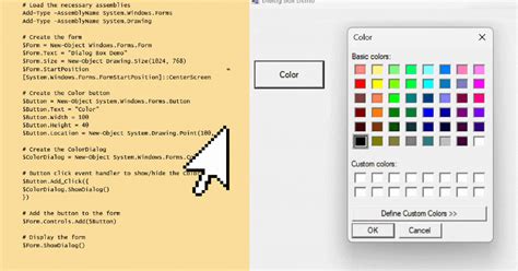 Powershell Dialog Boxes Using Button Click Actions And Menu Selections