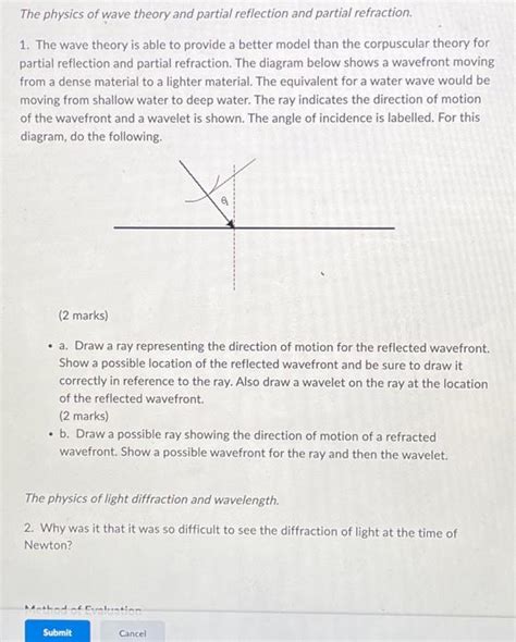 Solved The Physics Of Wave Theory And Partial Reflection And