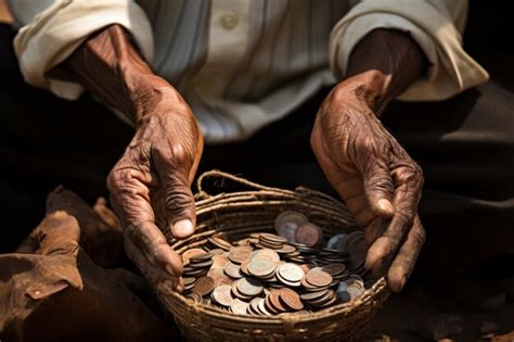 Premium Photo Closeup Of Elderly Mans Hands Counting Pennies