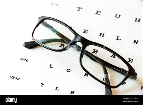 Glasses On Eye Chart Optical Device Background Glasses On Eye Chart