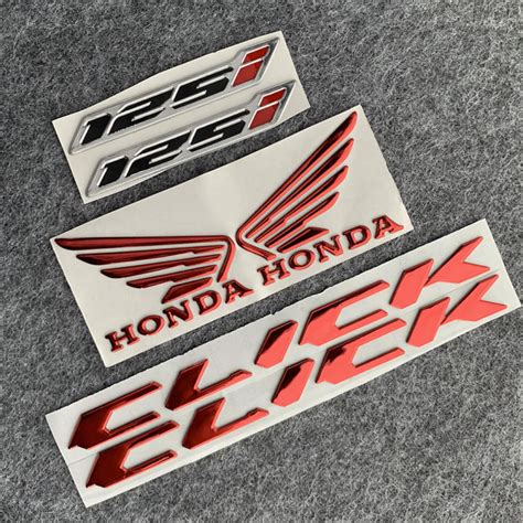 6ชิ้น เซ็ต3d กาวนุ่มโลโก้สัญลักษณ์รถจักรยานยนต์สำหรับ Honda Click 125i