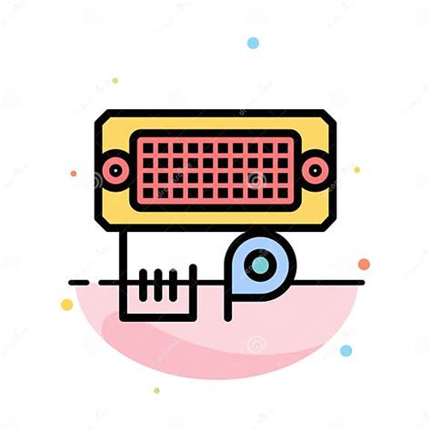 adapter connection data input abstract flat color icon template