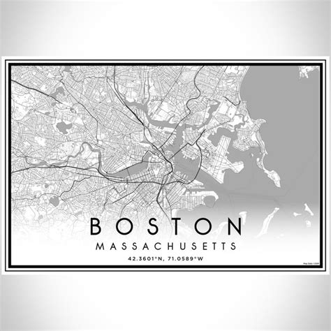 Boston Massachusetts Map Print In Classic — Jace Maps