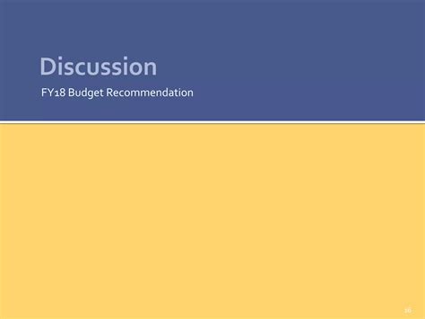 Fy18 Budget Recommendation Ppt