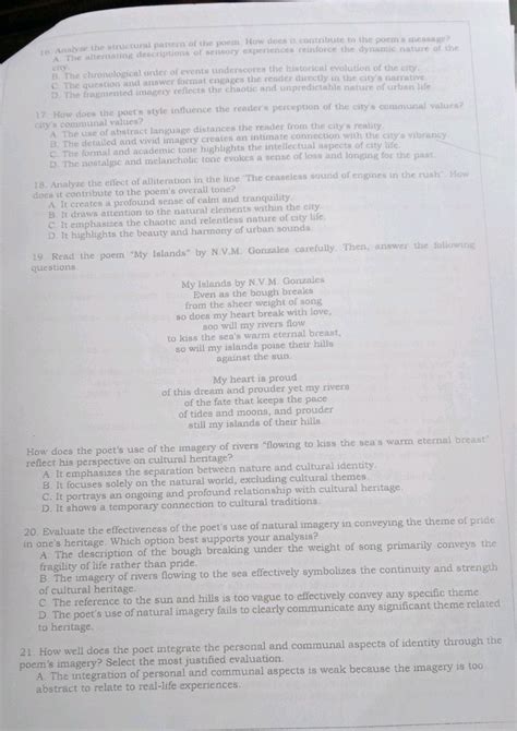 Analyze The Structural Pattern Of The Poem Studyx