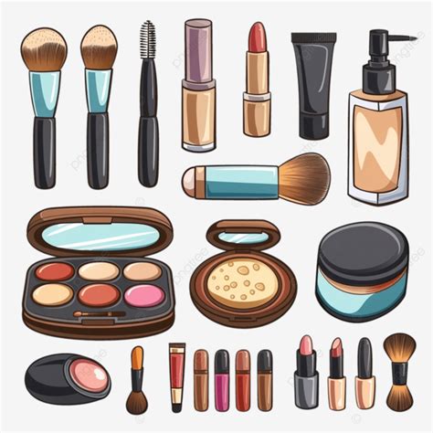 만화 컬러 메이크업 뷰티 제품 세트 화장품 구성하다 아름다움 Png 일러스트 및 이미지 에 대한 무료 다운로드 Pngtree