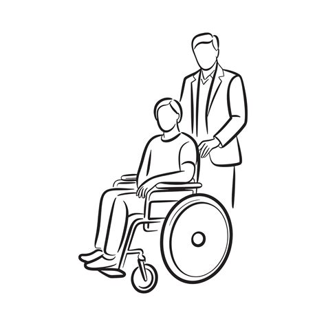 A Caring Man In A Suit Assists A Person In A Wheelchair 75457717 Vector