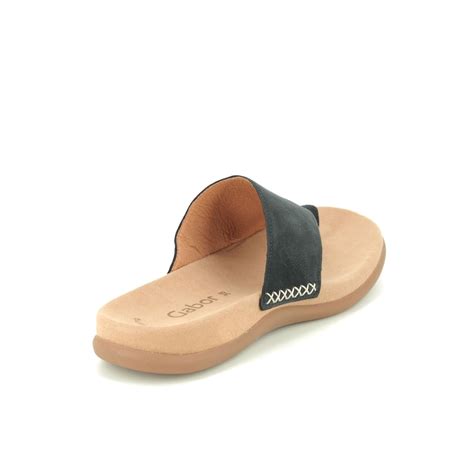 Gabor Lanzarote 03 700 16 Navy Nubuck Toe Post Sandals