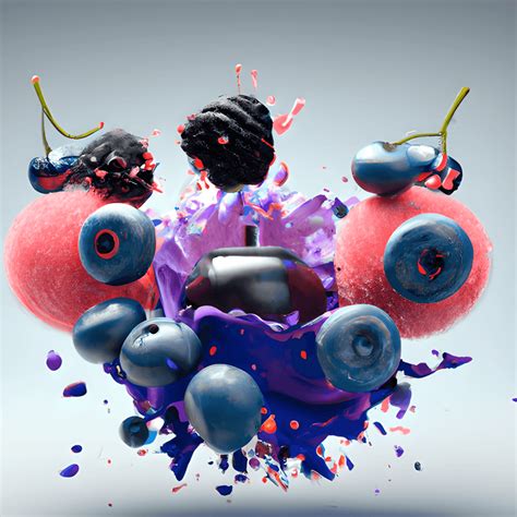Blueberry Cherry And Blackberry Bomb Explosion · Creative Fabrica