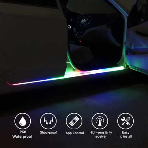 Tira De Luces Led Para Automóvil 2 Tiras De Luces Flexibles De 7086